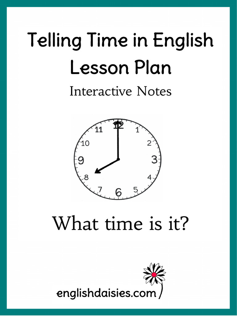 Telling Time in English Interactive Notes | PDF | Vocabulary | Learning
