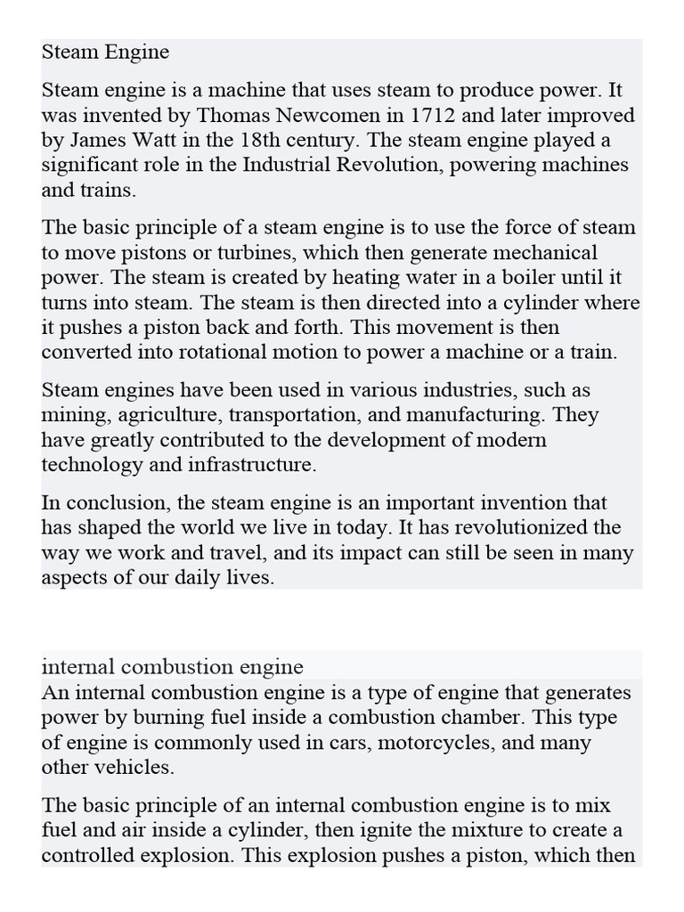 Steam Engine | PDF | Engines | Steam Engine