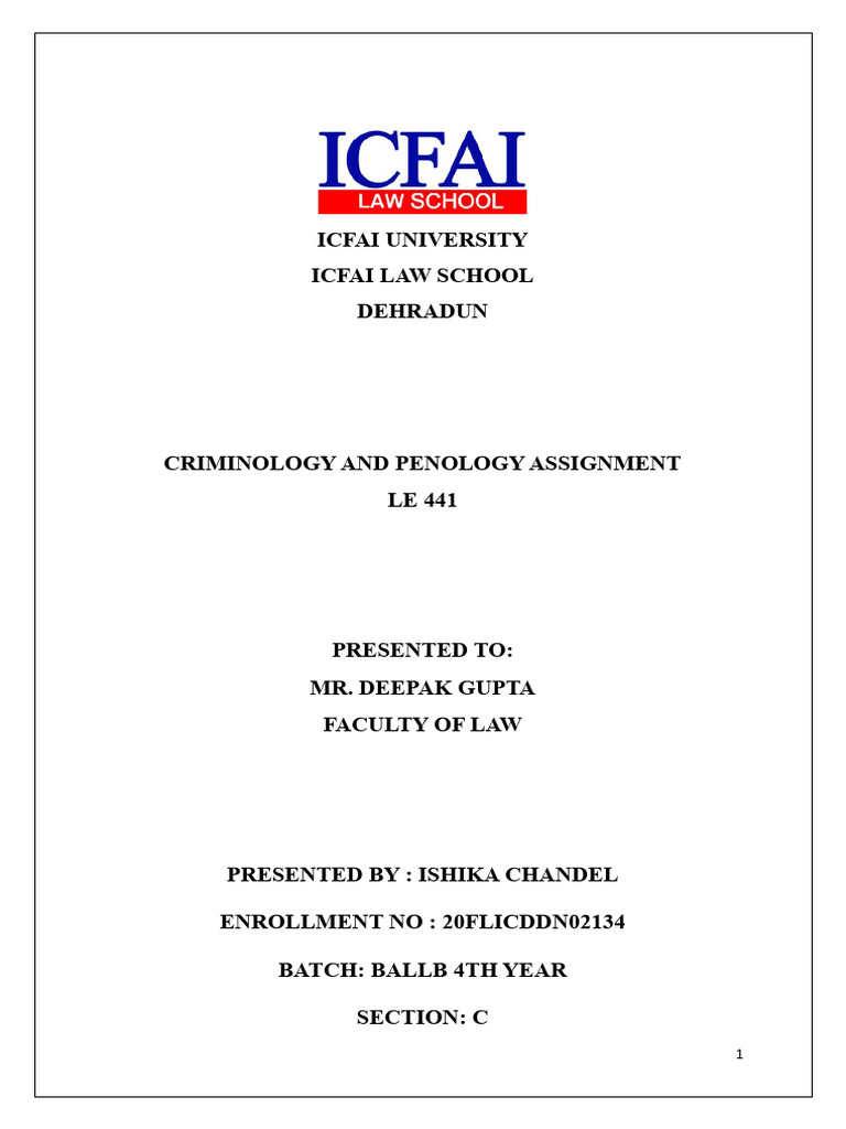 Criminology Assignment | PDF | Criminology | Crime & Violence Criminology Assignment | PDF | Criminology | Crime & Violence