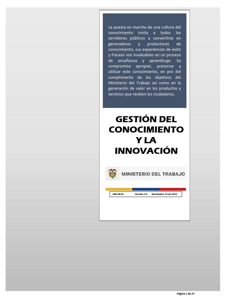 Manual - Gestion Del Conocimiento | PDF | Conocimiento administrativo | Conocimiento