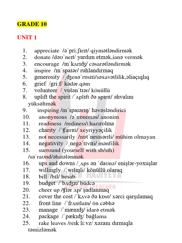 Vocab 10 New Ulkar.H | PDF