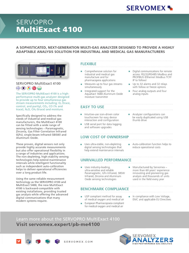Servopro MultiExact 4100 Overview | PDF | Sensor | Touchscreen