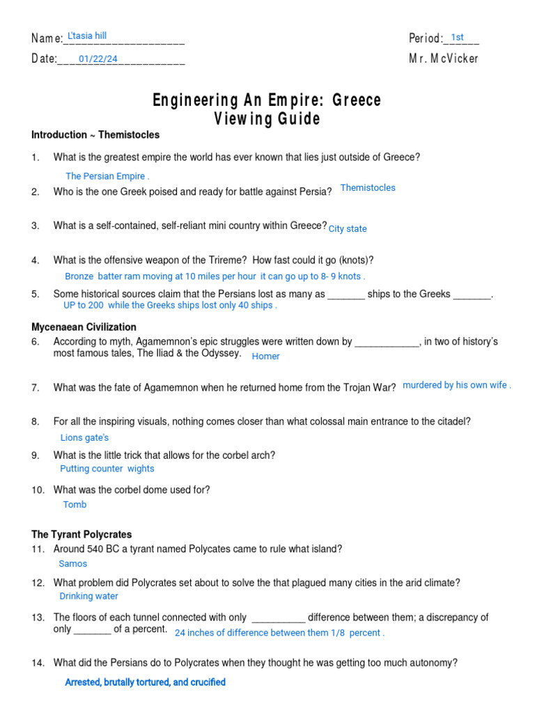 Engineering Ancient Greece Worksheet | PDF | Ancient Greece | Classical ...