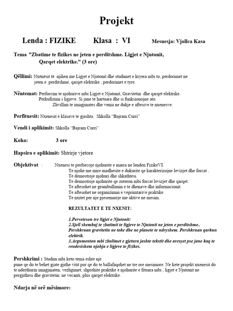 Projekt Klasa 6 | PDF