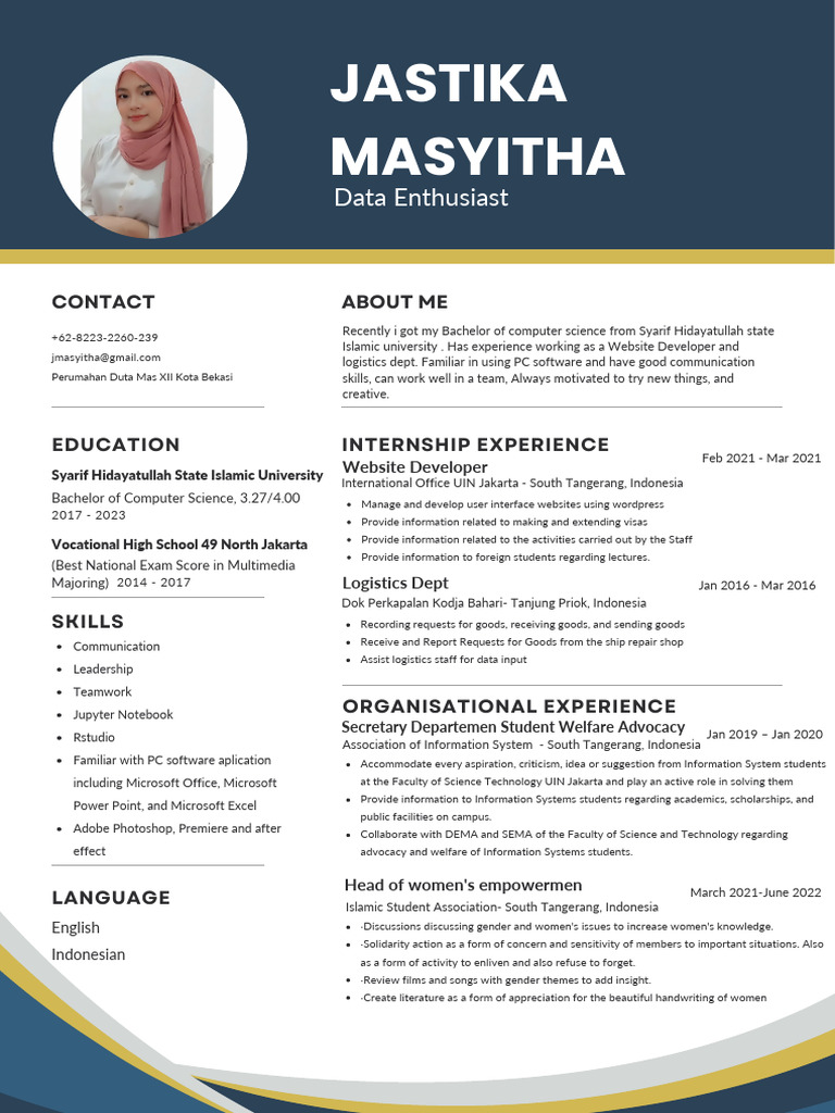 CV - Jastika Masyitha Gusya, (Pro) | PDF | Computing