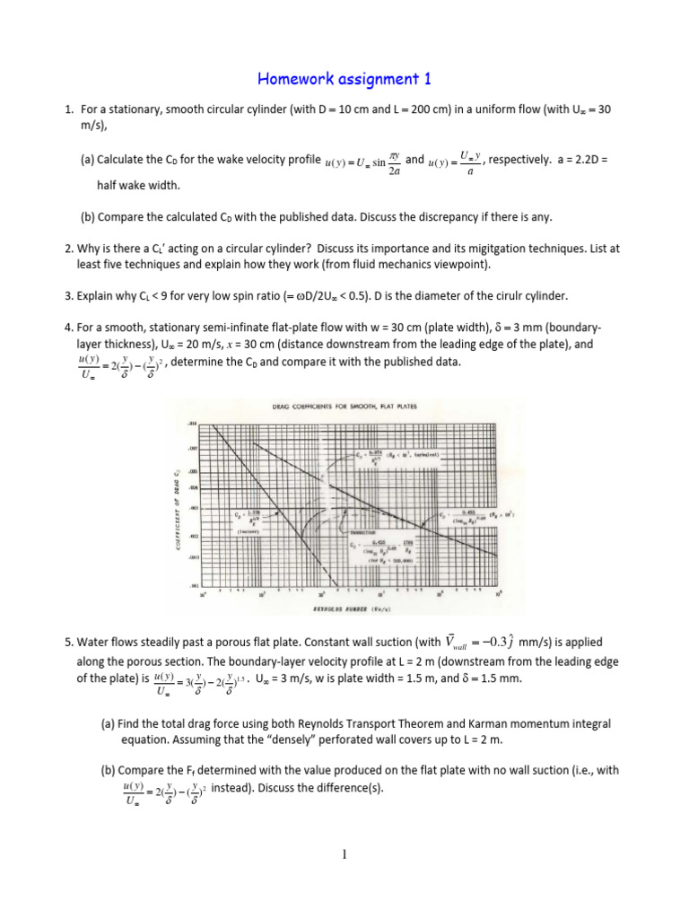 HW #1 (W2024) | PDF | Boundary Layer | Physical Phenomena