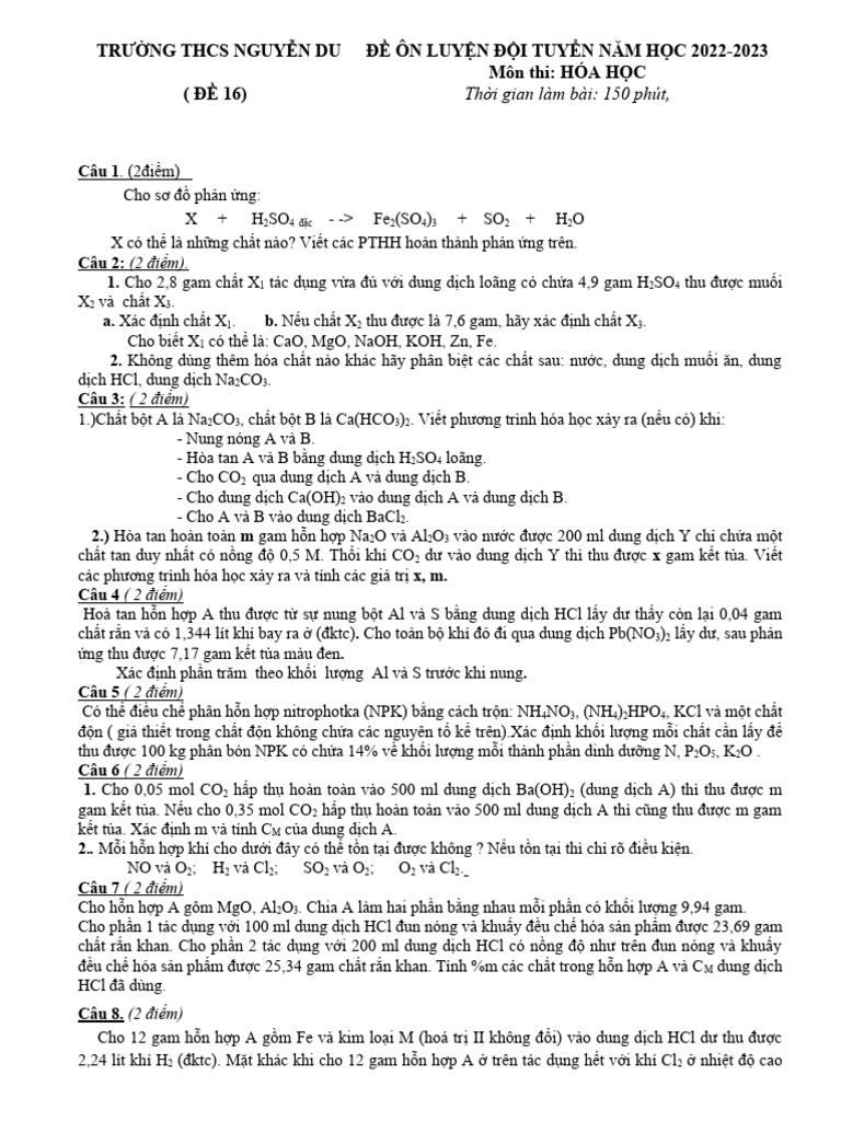 Đề ôn luyện 16,17,18 (17-9-22) | PDF
