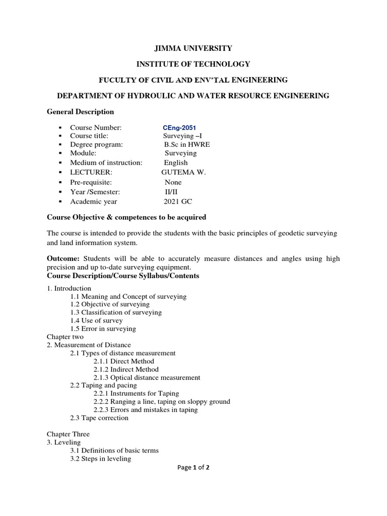 Surveying I | PDF | Surveying | Science