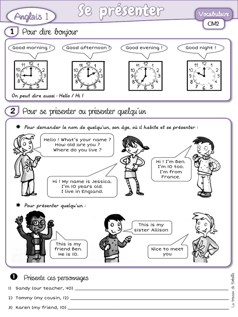 Ang1 Se Présenter 1 | PDF