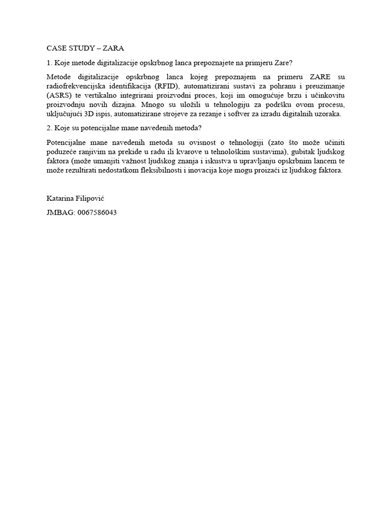 Case Study - Zara | PDF