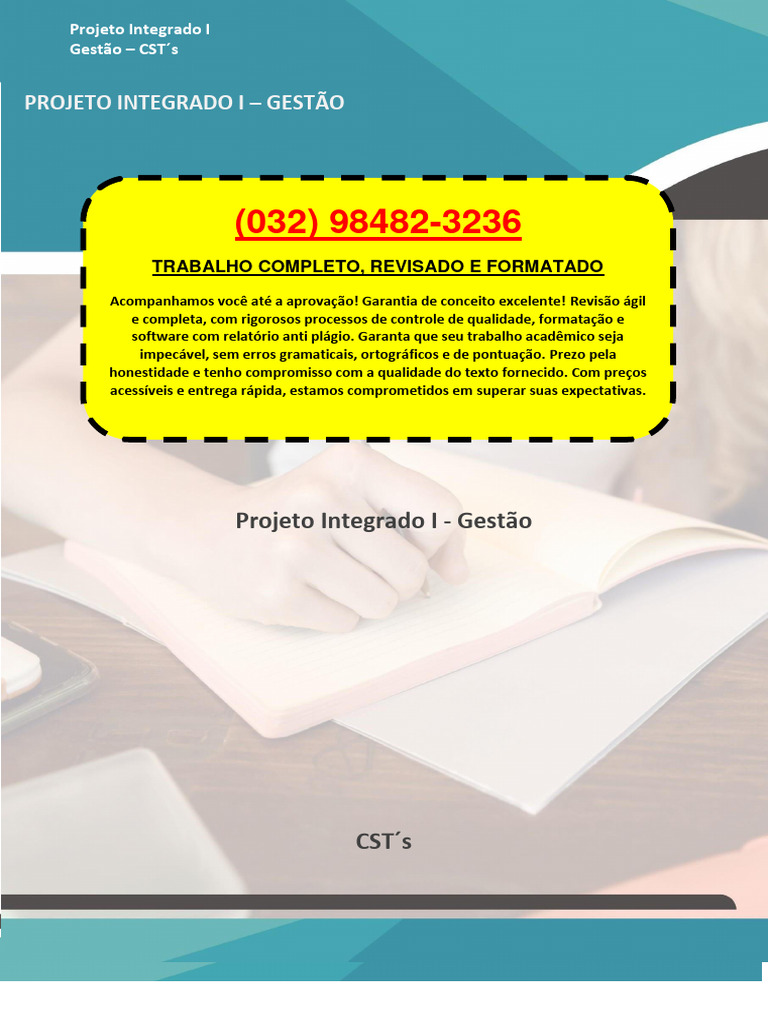 RESOLUÇÃO - (032 98482-3236) - PROJETO INTEGRADO I - GESTÃO - CST S ... RESOLUÇÃO - (032 98482-3236) - PROJETO INTEGRADO I - GESTÃO - CST S ...