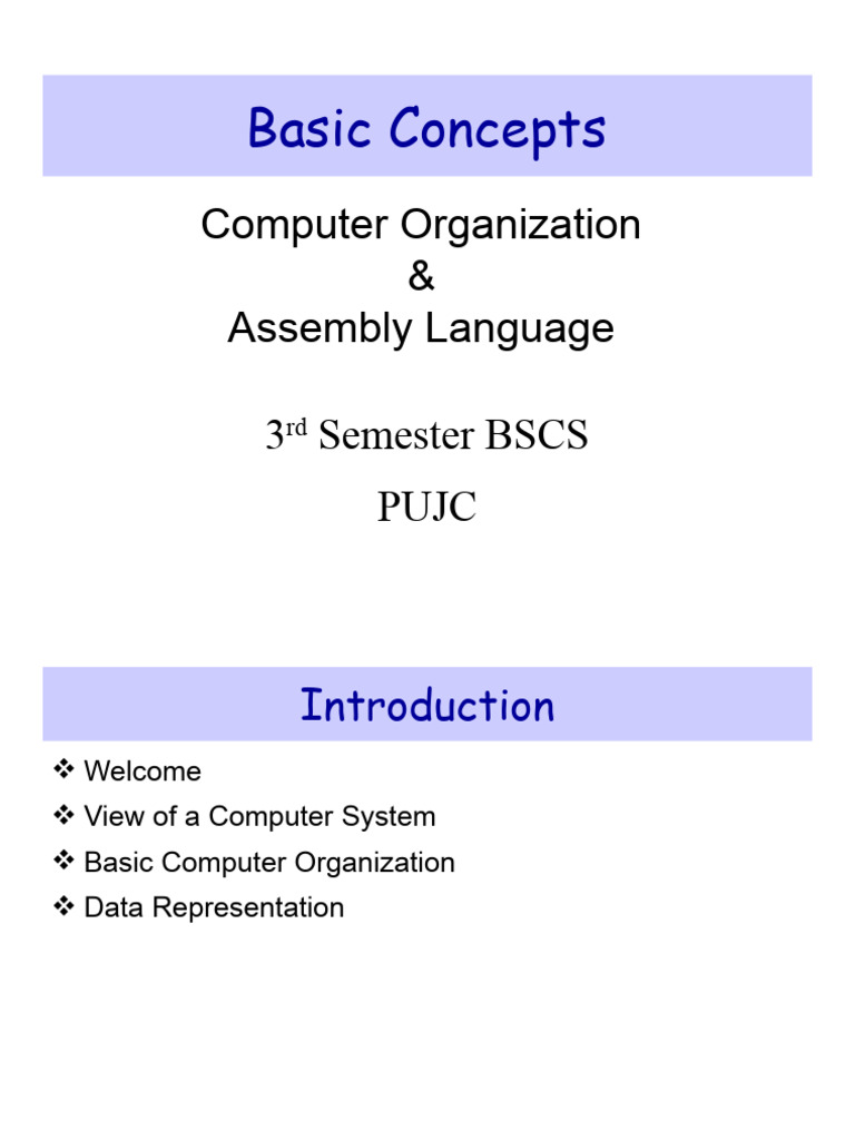 Lec1 BasicConcepts | PDF | Random Access Memory | Computer Data Storage