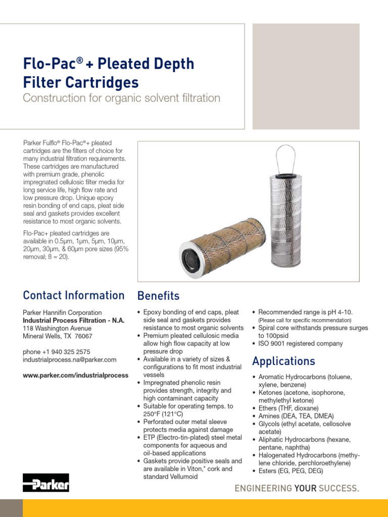 Flo Pac Plus Filter Cartridge - Data Sheet - IPF NA | PDF | Epoxy ...