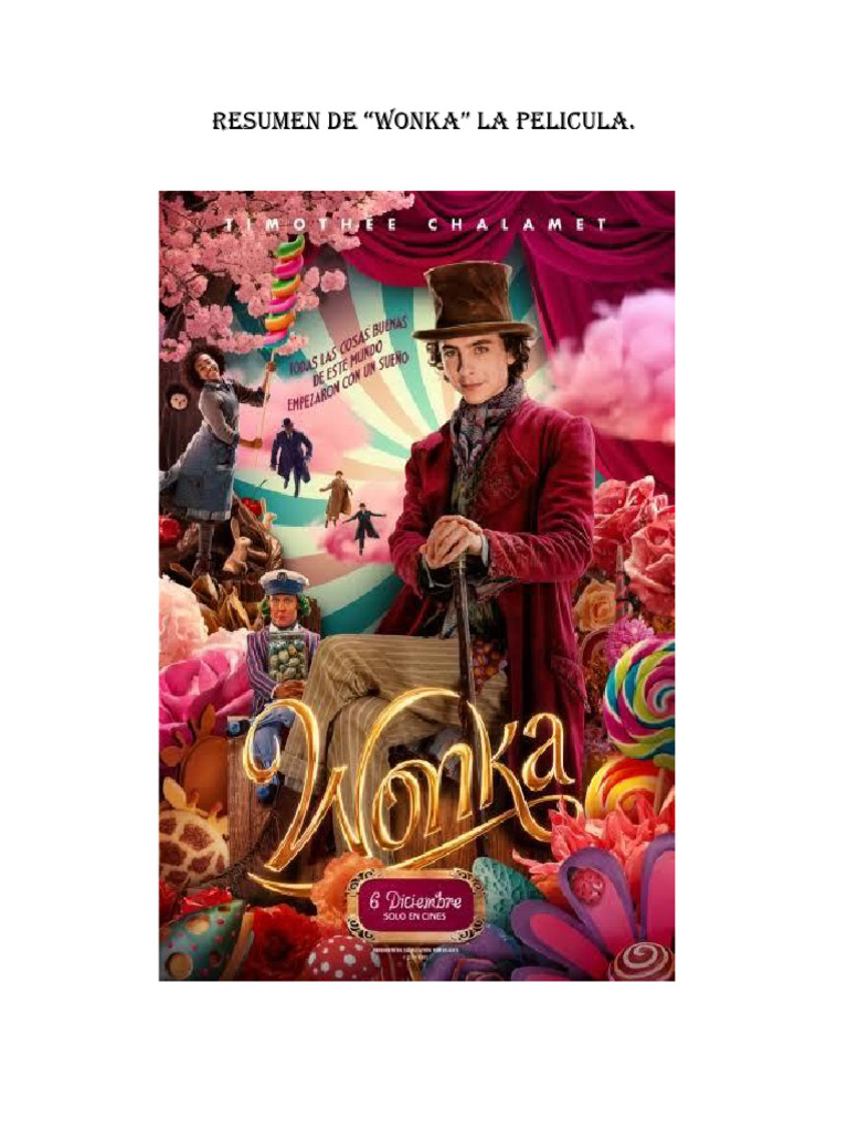 Resumen de La Pelicula Wonka | PDF