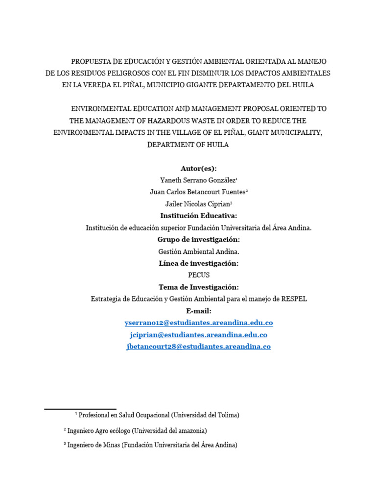 Modelo 3-1 | PDF | Residuos | Pesticida