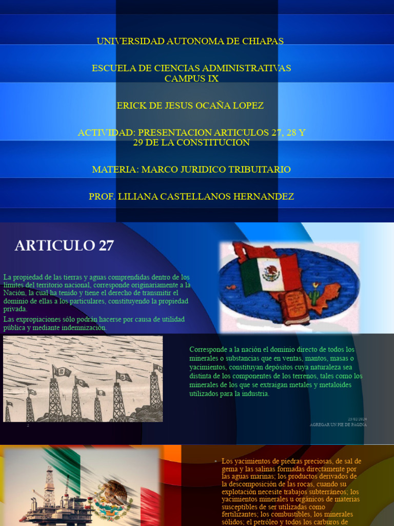 Análisis de Artículos 27, 28 y 29 Constitucionales | PDF