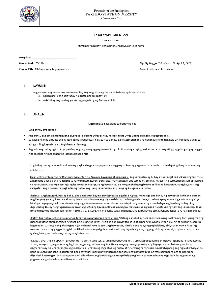 Module 14. ESP10 | PDF