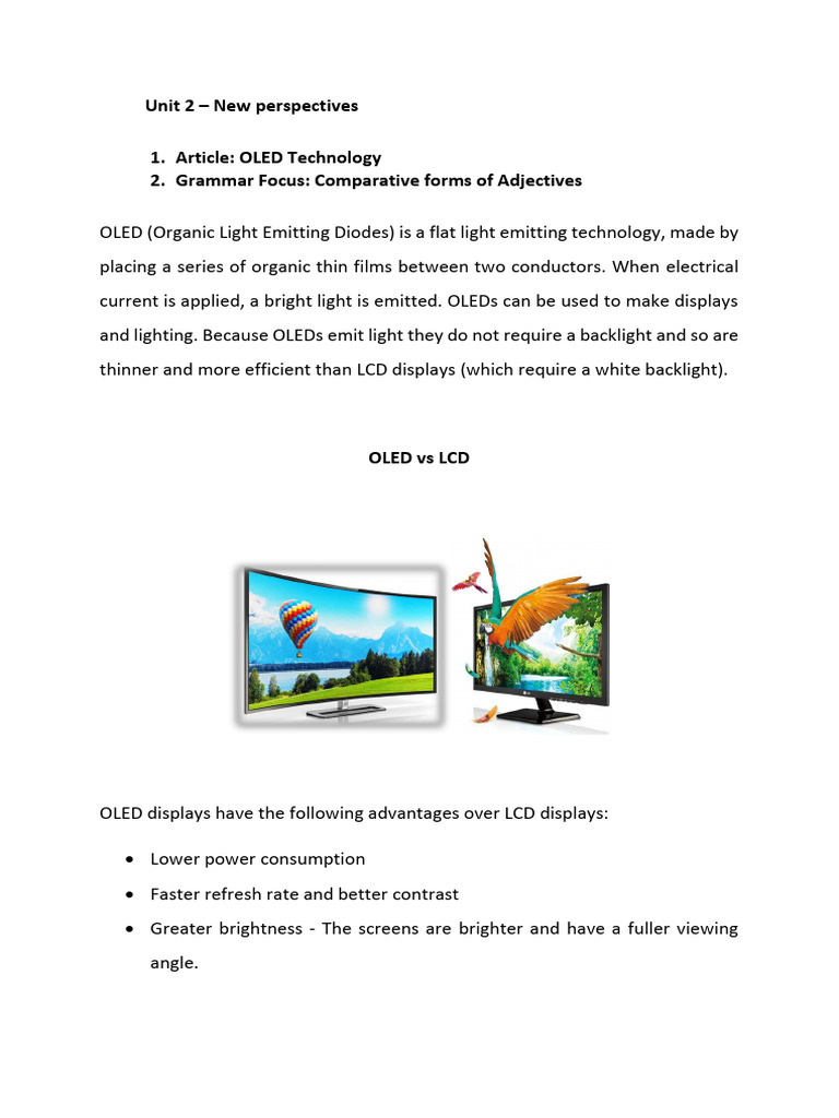 OLED Insights for Tech Learners | PDF | Computers | Technology & Engineering