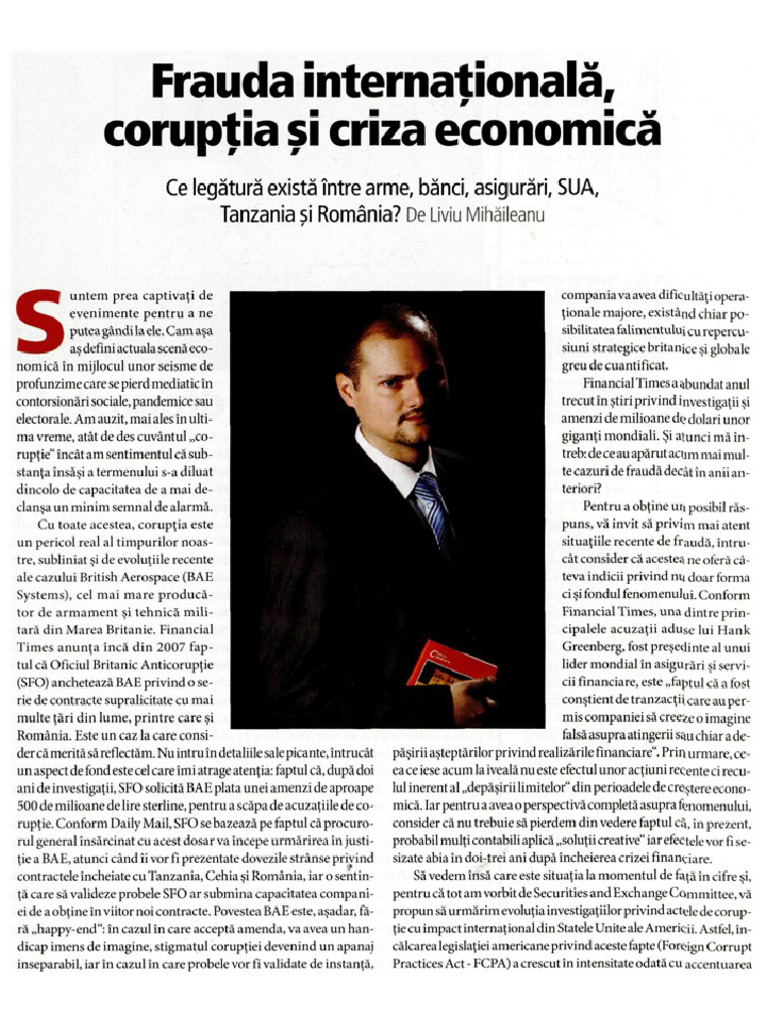 Frauda Internaionala, Corupia Si Criza Economica | PDF