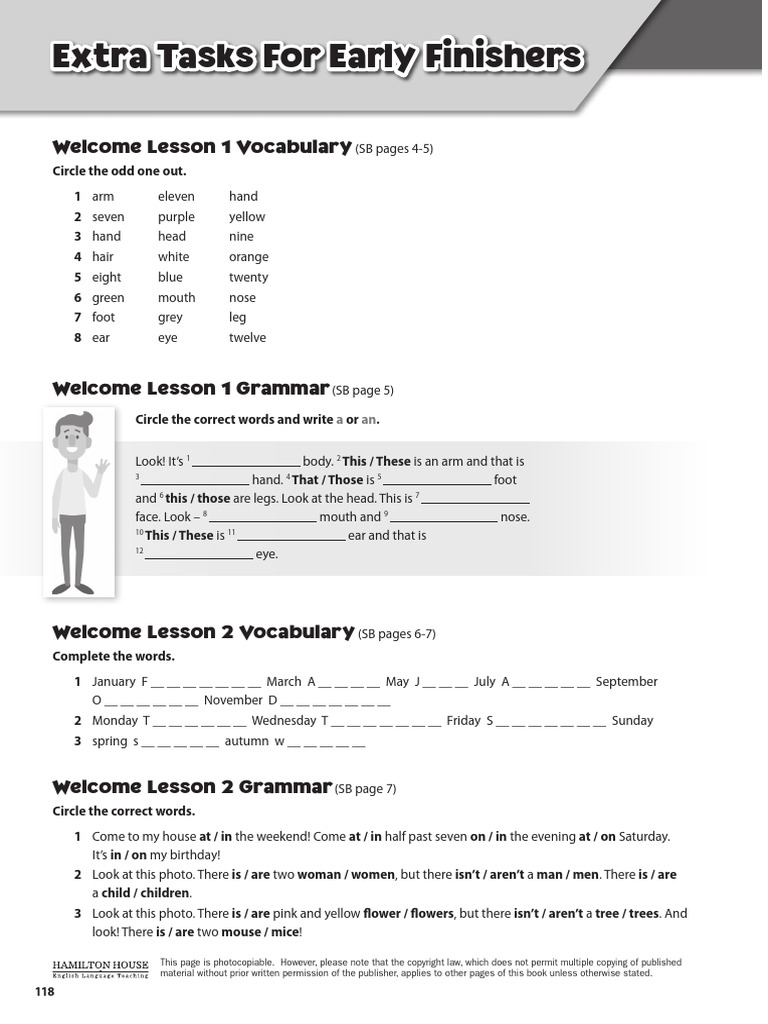 Amazing English 1 - Extra Tasks | PDF