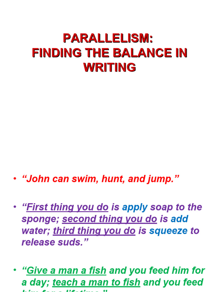 Parallelism | PDF | Adjective | Verb