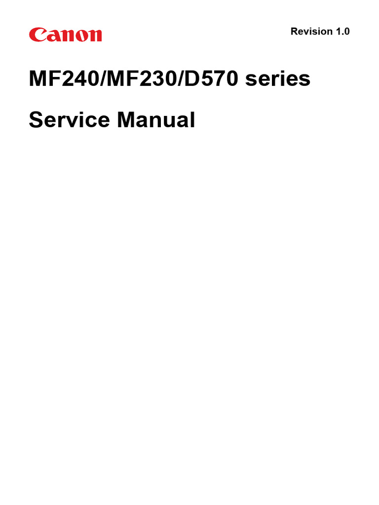 MF240 MF230 D570 SeriesService Manual en 1.0 | PDF | Electronic ...