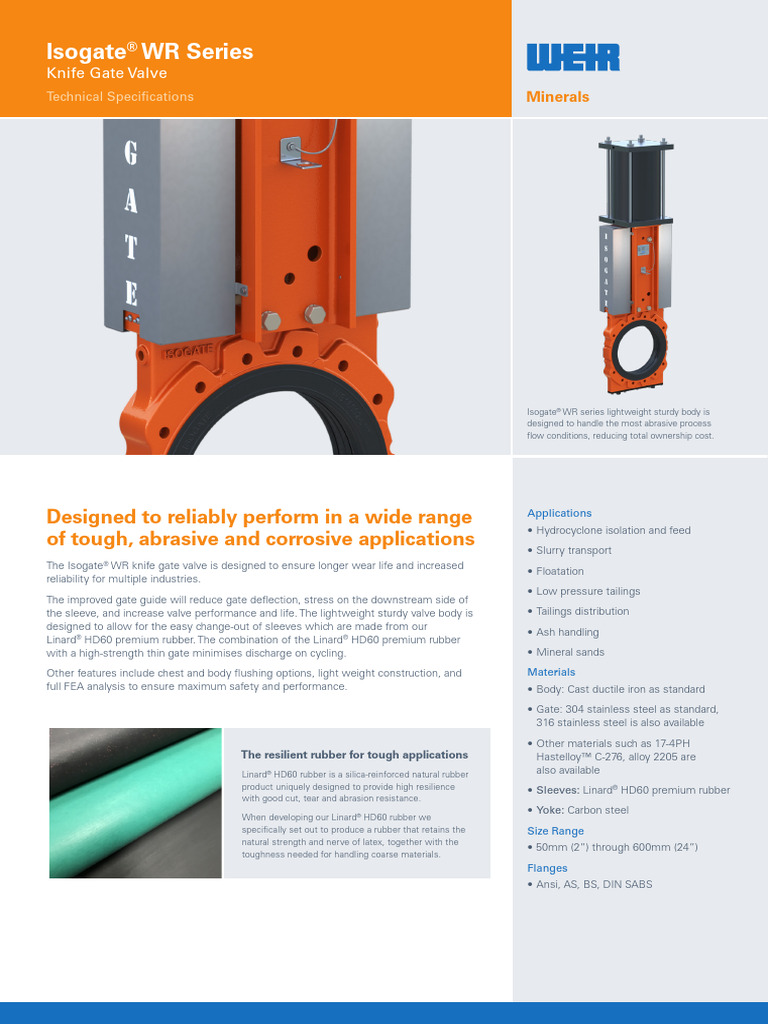 Isogate WR Valves Spec Sheet 202009 | PDF | Technology & Engineering