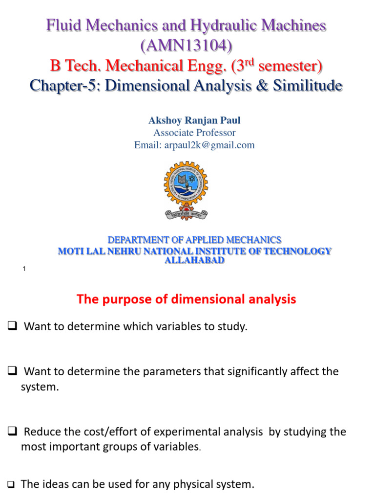Dimensional Analysis in Fluid Mechanics | PDF