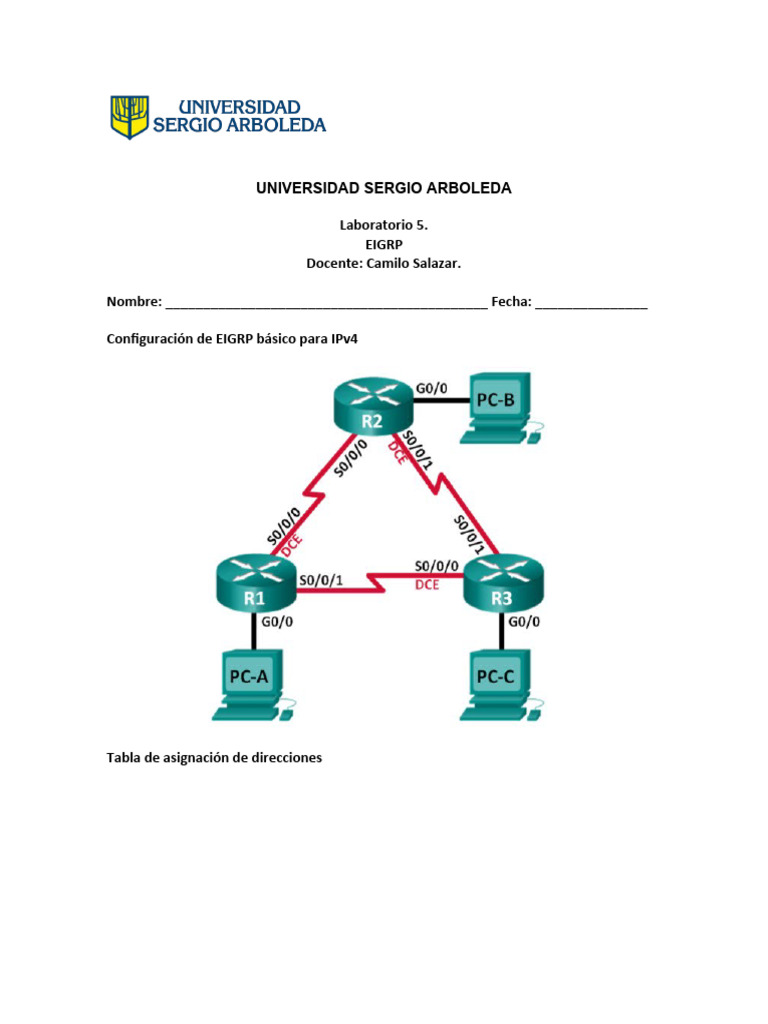 Lab 5 | PDF | Enrutador (Computación) | Protocolos de comunicaciones