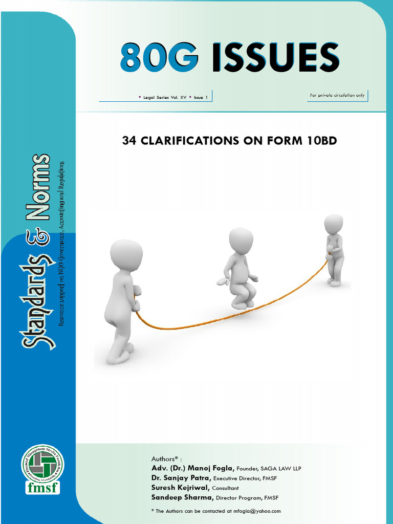 Clarifications on Form 10BD and 80G | PDF | Donation | Non Governmental ...
