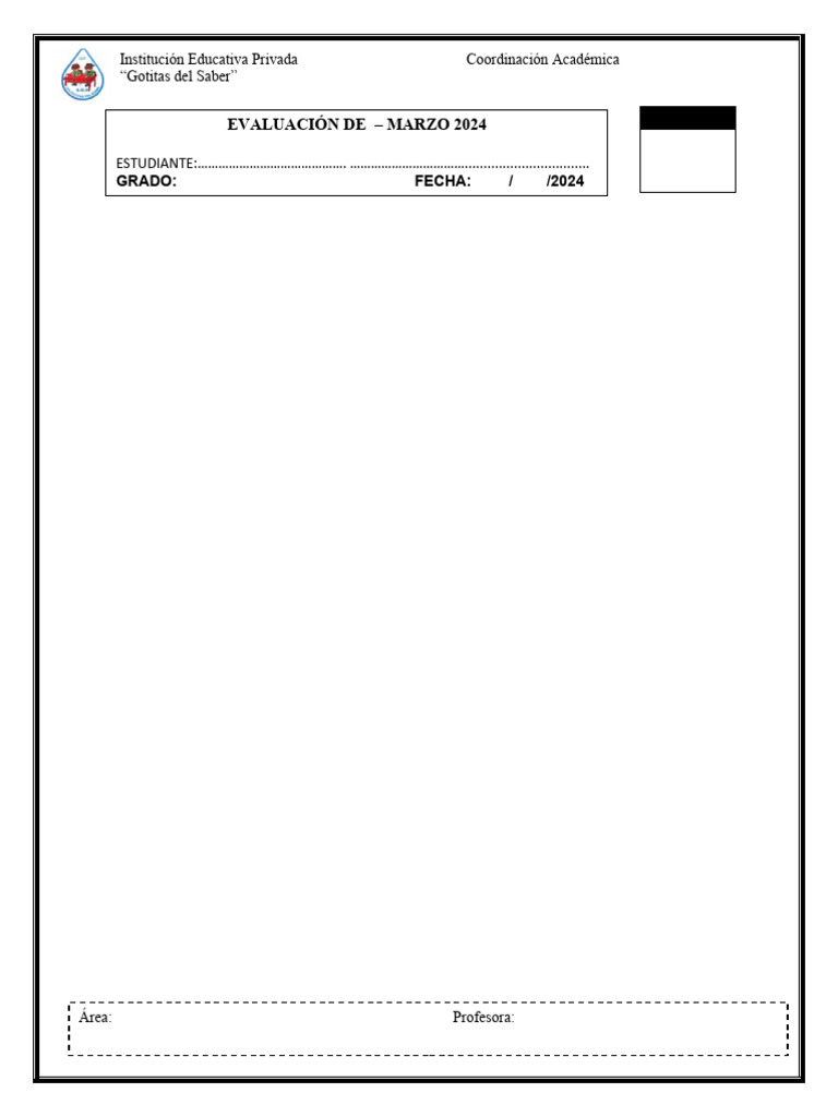 Formato de Fichas y Evaluaciones 2024 | PDF