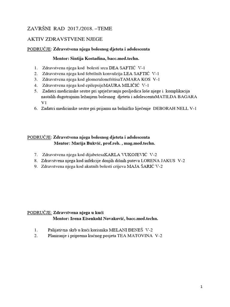 Teme Zavrsnog Rada | PDF