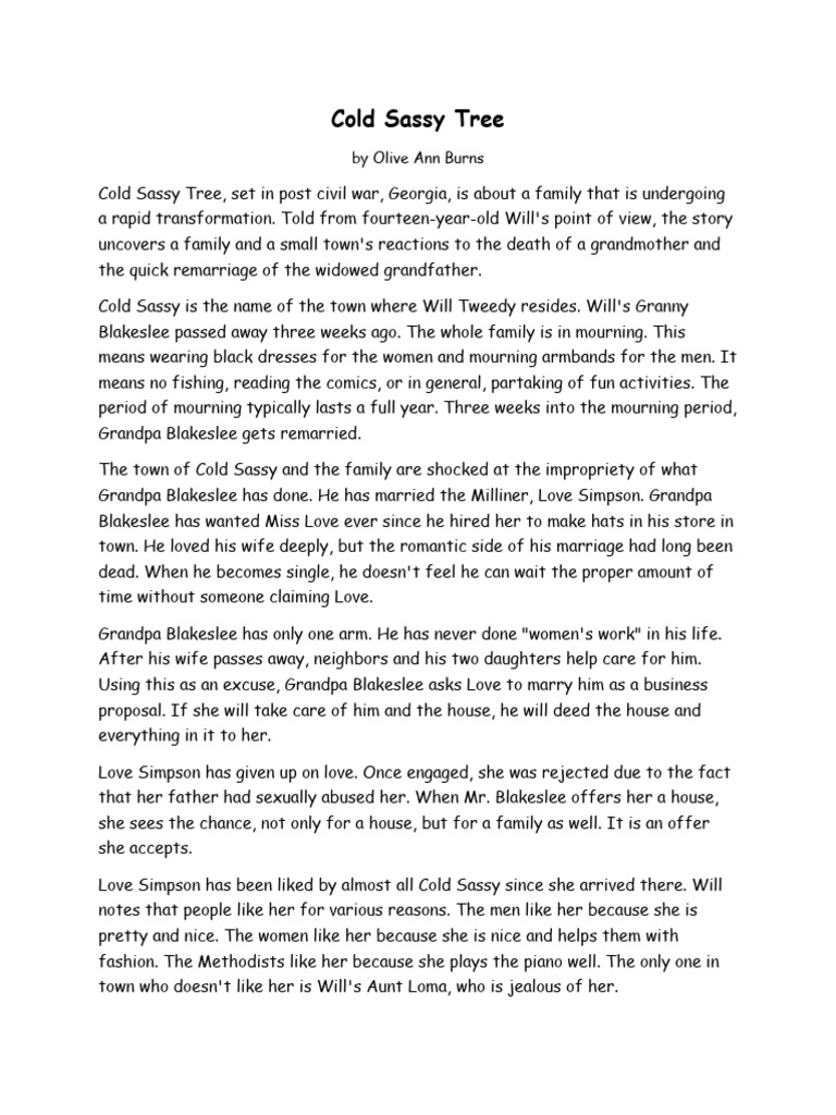 Cold Sassy Tree | PDF