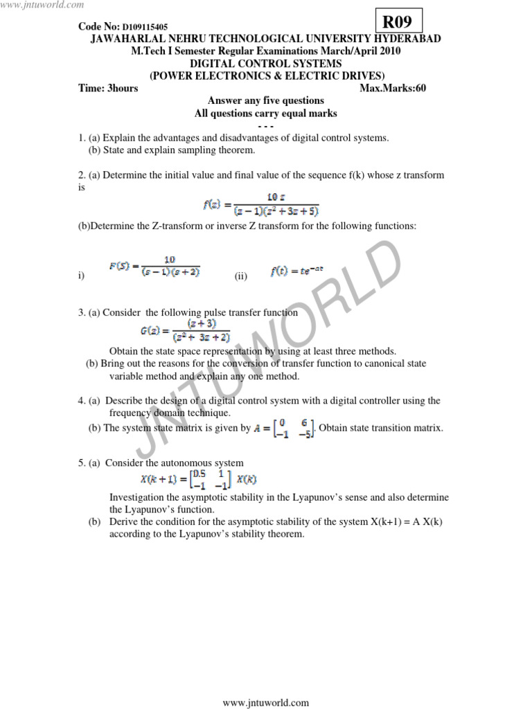 09-Digital Control Systems | PDF | Stability Theory | Signal Processing