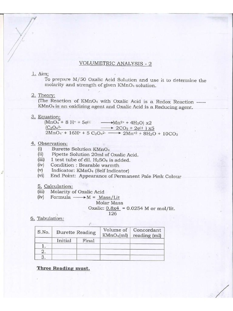 Volumetric - II Board Procedure | PDF
