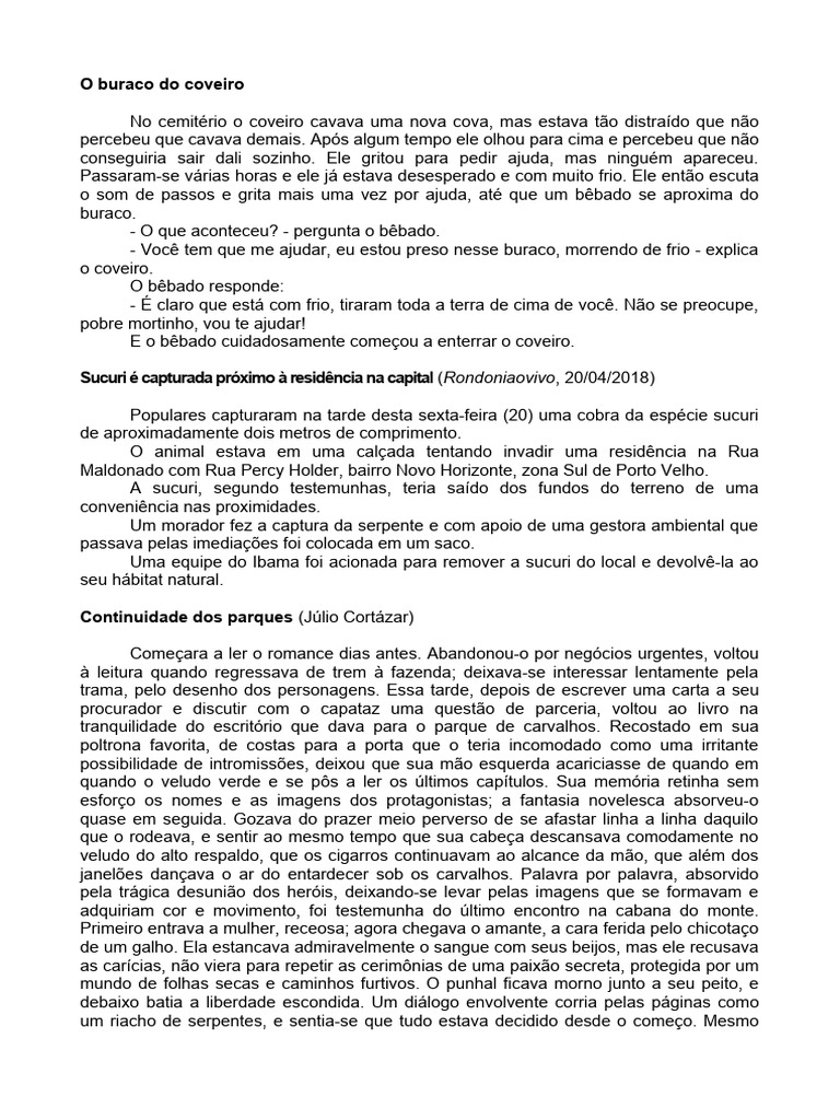 Textos Narrativos Diversos | PDF | Pedagogia