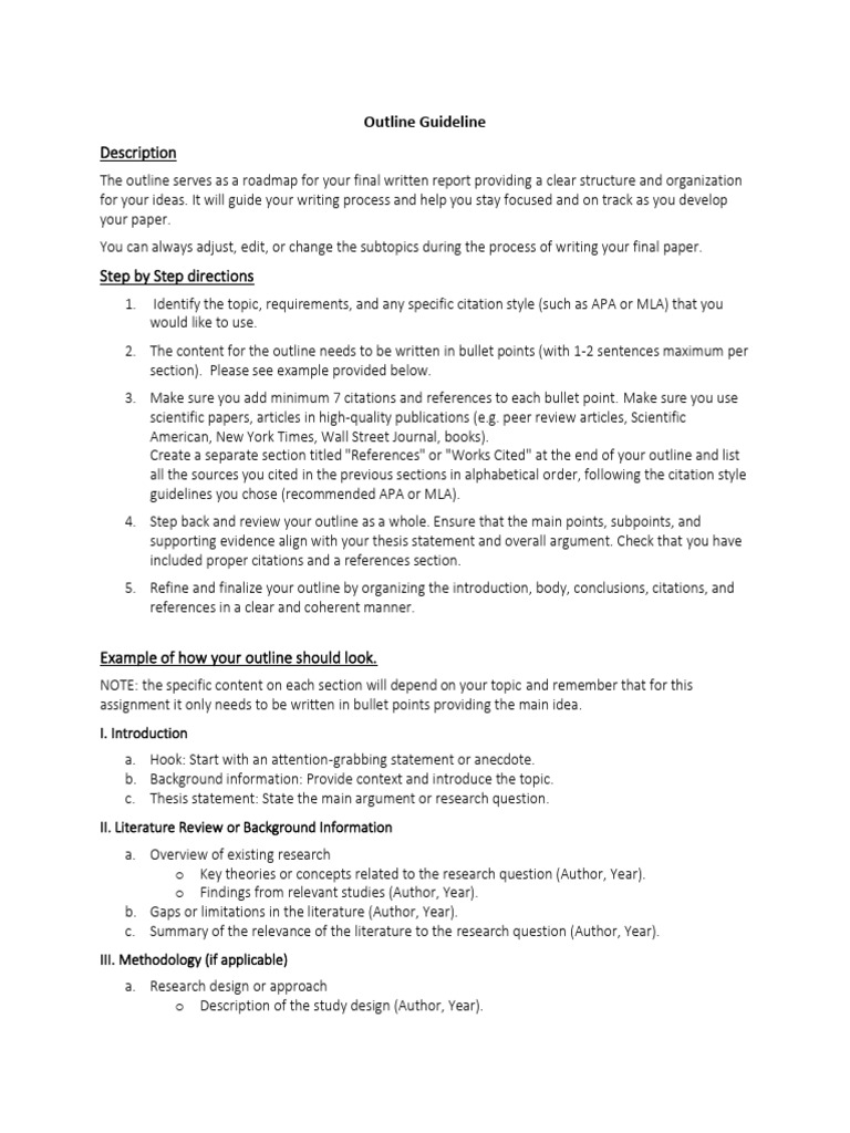 Academic Writing Outline Guide | PDF