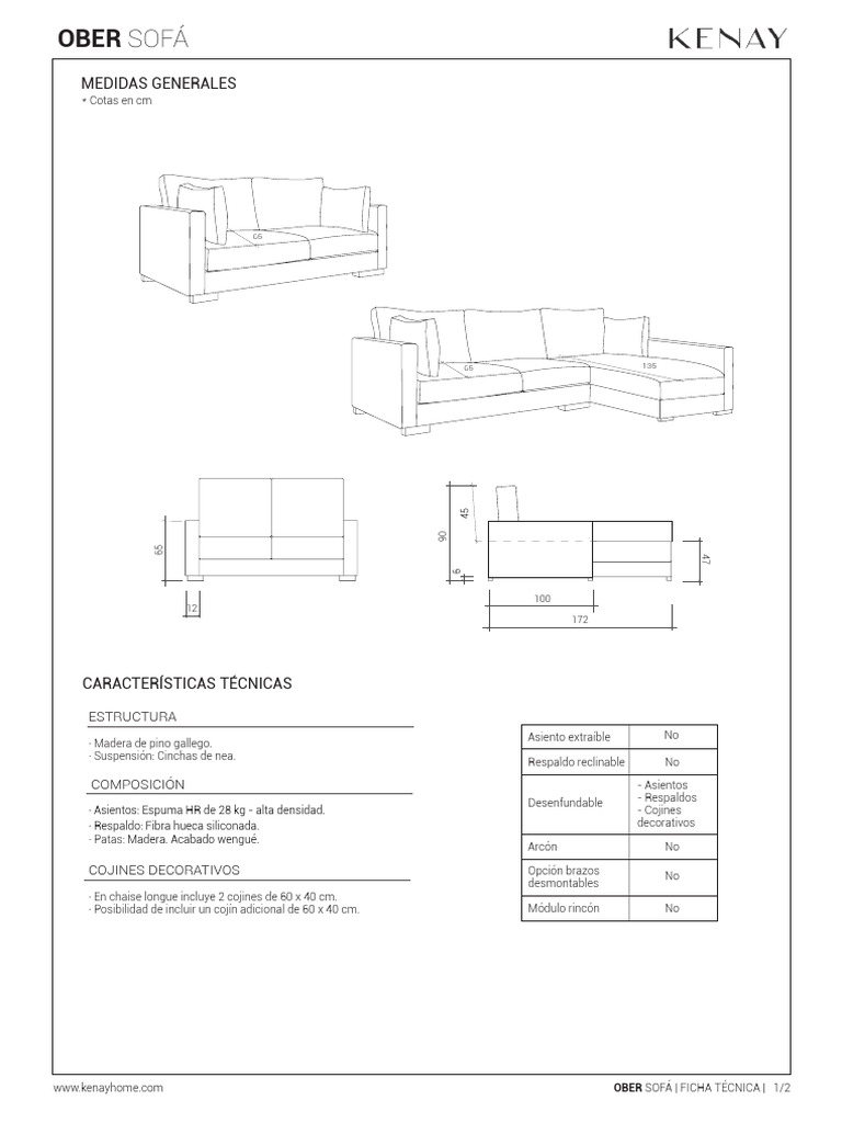 Ober Sofá - Ficha Técnica | PDF | Sofá | Bienes de consumo