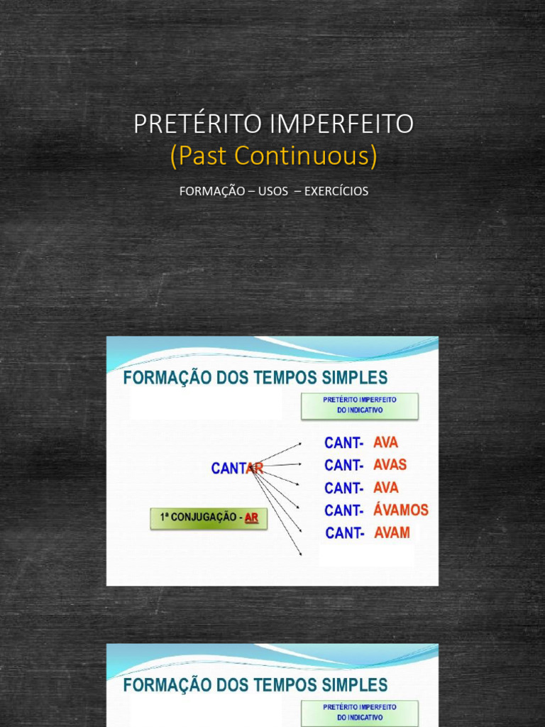 Verbos - PRETERITO IMPERFEITO INDICATIVO | PDF | Gramática | Linguística