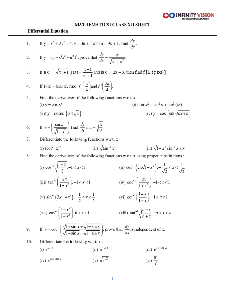 Differential Equation | PDF | Trigonometric Functions | Derivative