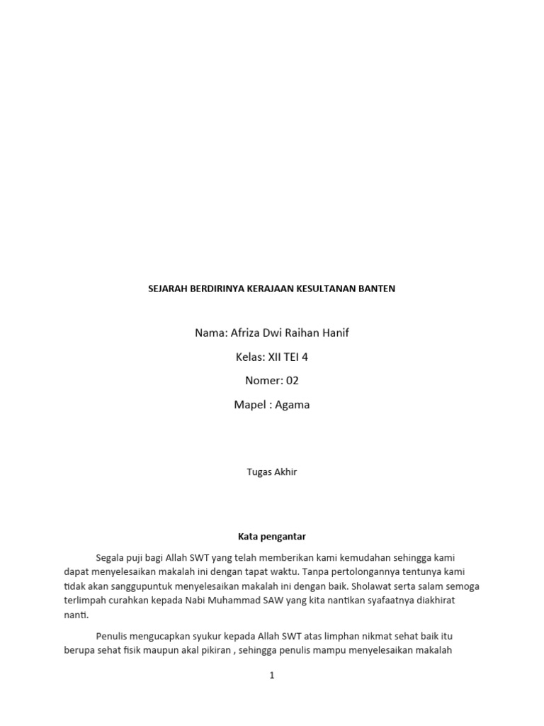 Berdirinya Kerajaan Banten | PDF | Perjalanan | Sejarah