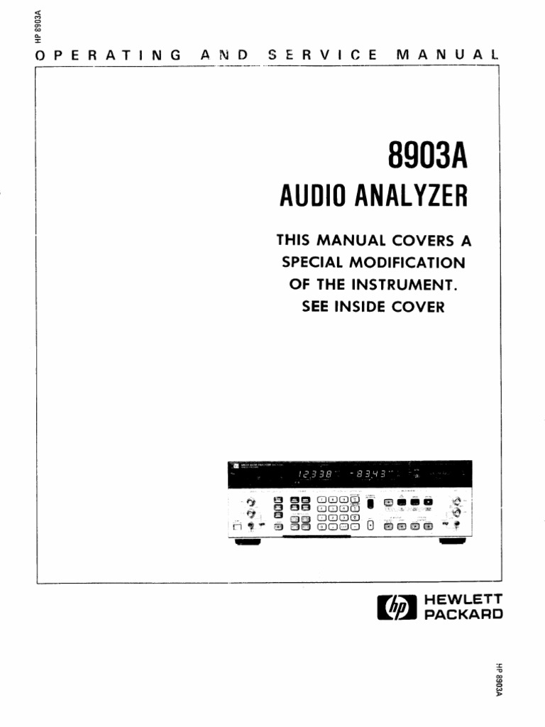 Service Manual HP - 8903A-8903E | PDF