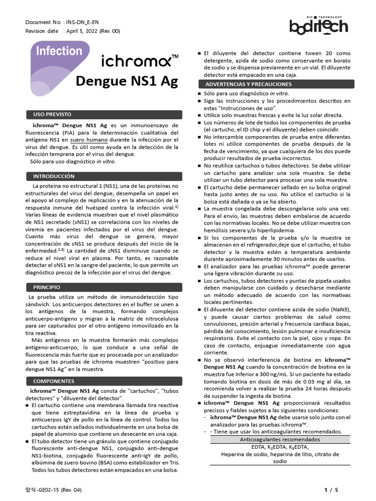 Dengue NS1 - Ag 2022 | PDF | Ciencia y matemáticas | Salud y bienestar