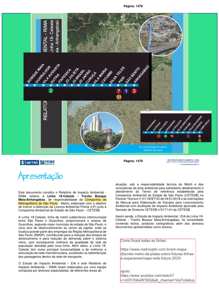 RIMA 199 2017 e Amb 085443 2019 08 Metro Linha19 | PDF