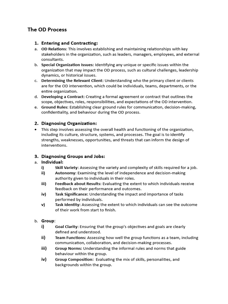 The OD Process | Download Free PDF | Leadership | Human Resource Management