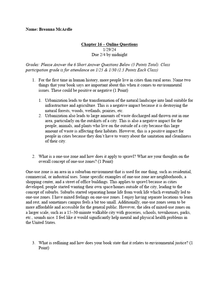 Chapter 16 Short Answer Questions | PDF