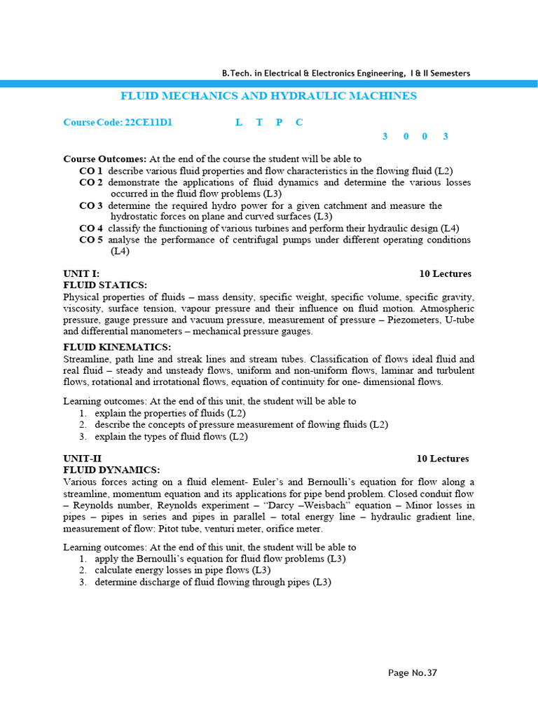 22CE11D1 FMHM Syllabus | PDF