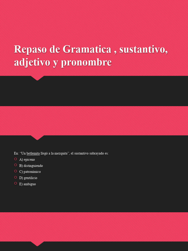 Repaso de Gramatica, Sustantivo, Adjetivo y | Descargar gratis PDF ...
