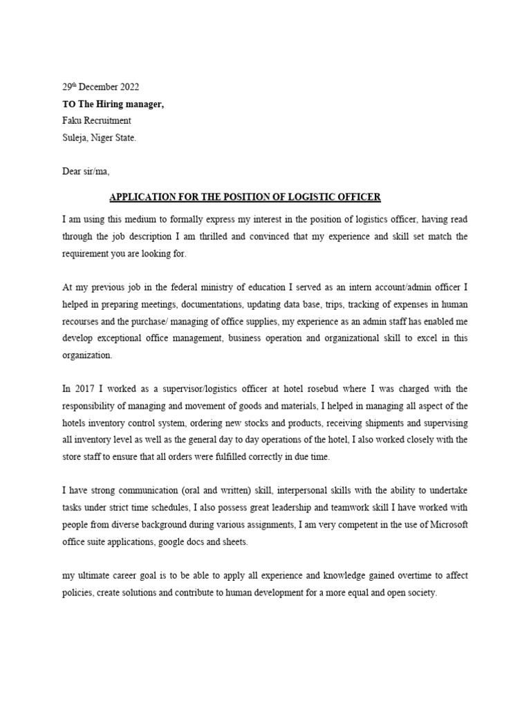 Application Letter Docx | PDF