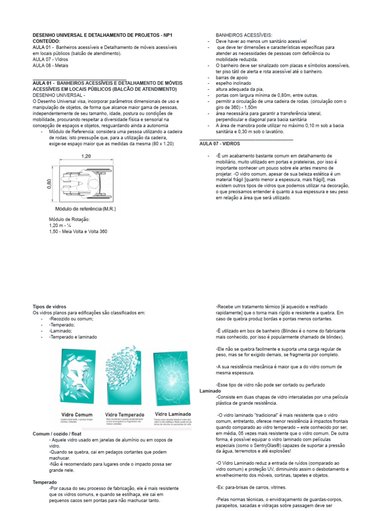 NP2 - Desenho Universal e Detalhamento de Projetos - Resumo | PDF